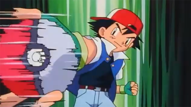 Ash Throwing Pokeball Open